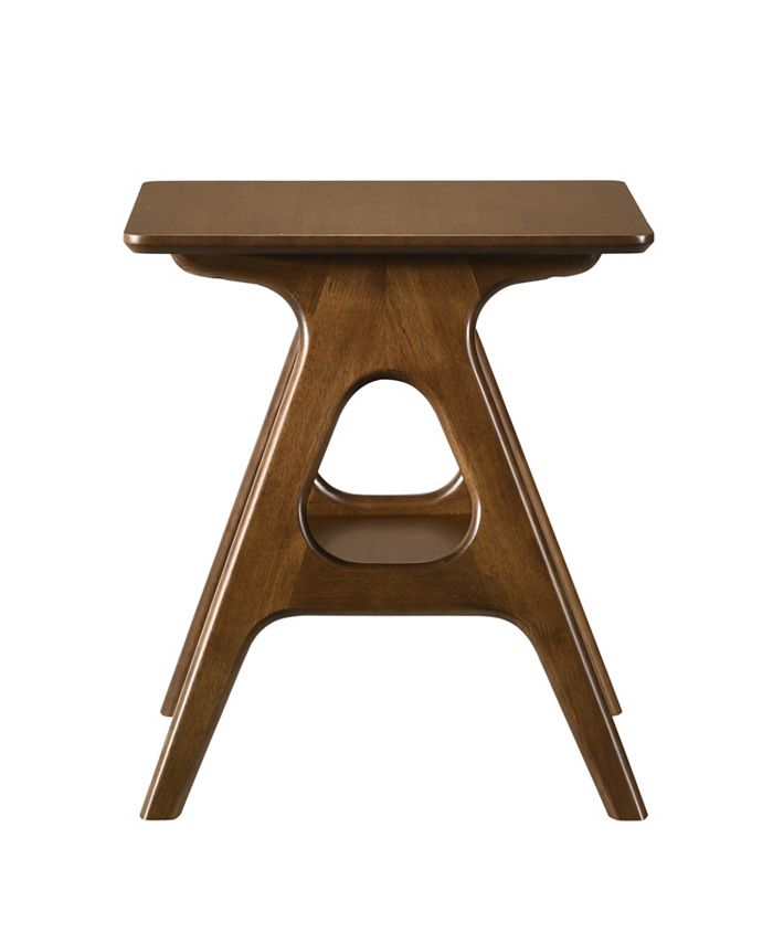 Simplie Fun Mid-Century Modern Wood End Table with Shelf - Macy's