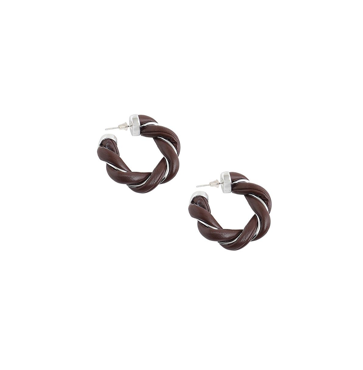 Click here for Sohi Womens Rope Hoop Earrings - Brown prices