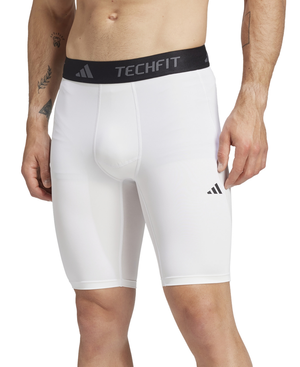 Click here for adidas Mens Tech-Fit Logo Compression Shorts - Whi... prices