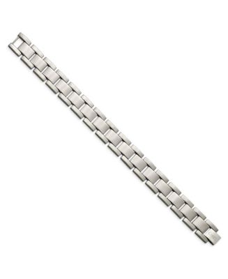 Chisel Titanium Polished Link Bracelet with Fold Over Catch - Macy's