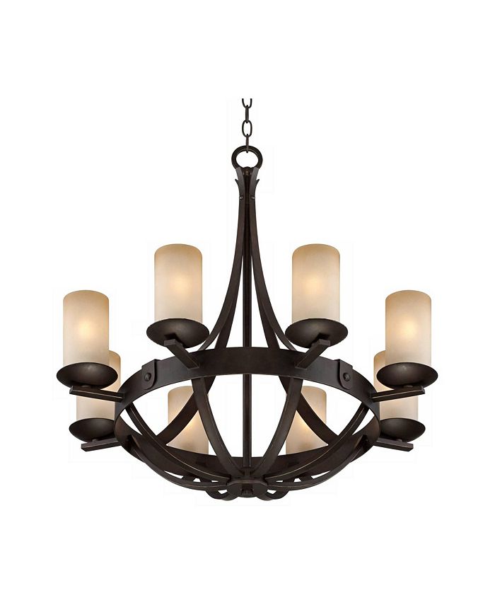Franklin Iron Works Sperry Industrial Bronze Chandelier 28 Franklin Iron Works Sperry Industrial Bronze Chandelier 28