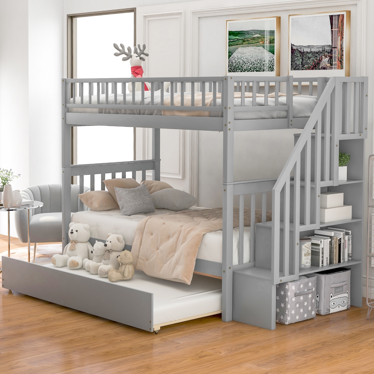 Click here for Streamdale Twin Over Twin Bunk Bed With Trundle An... prices