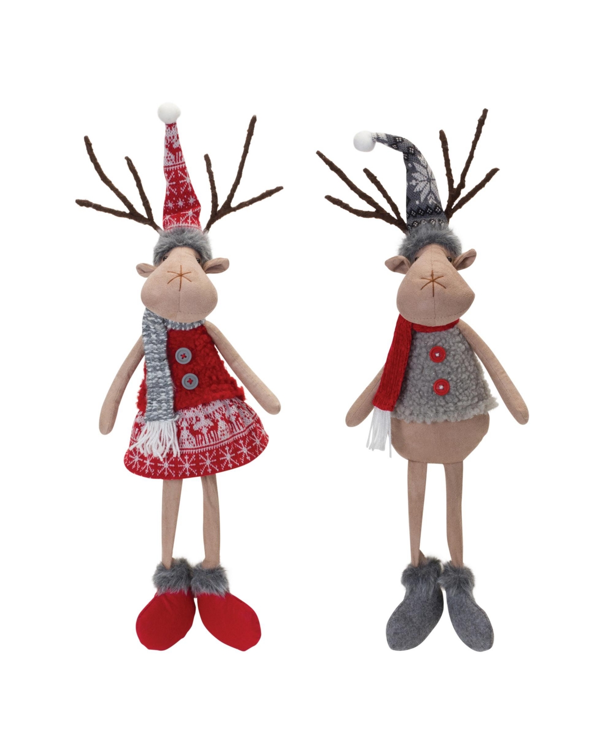 Click here for Slickblue Set of 2 Plush Winter Deer Shelf Sitters... prices