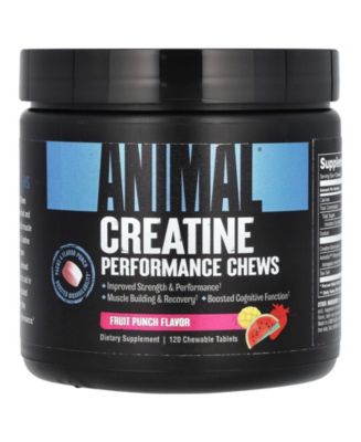 Animal Creatine Performance Chews Fruit Punch - 120 Chewable Tablets ...