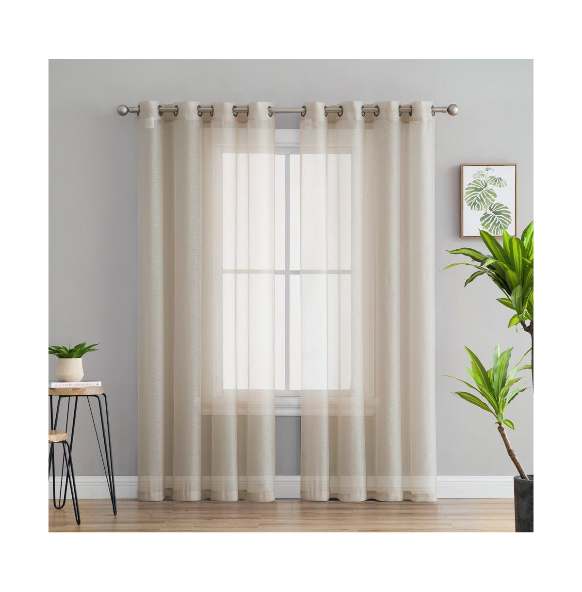 Click here for Hlc.me 2 Piece Semi Sheer Voile Window Curtain Dra... prices