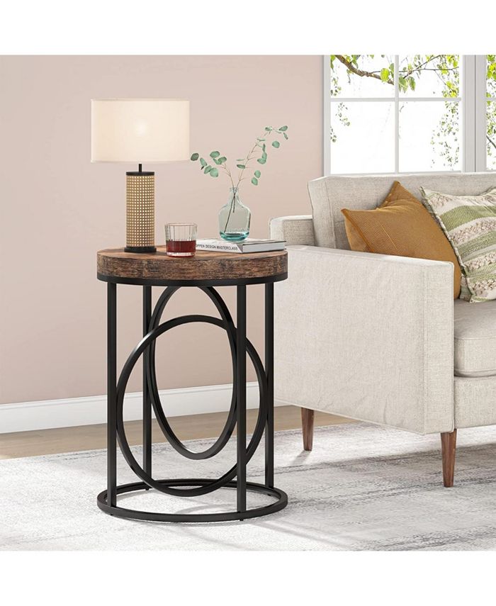Tribesigns Modern Round End Table with Thick Wood Top, 20”Sofa Side ...