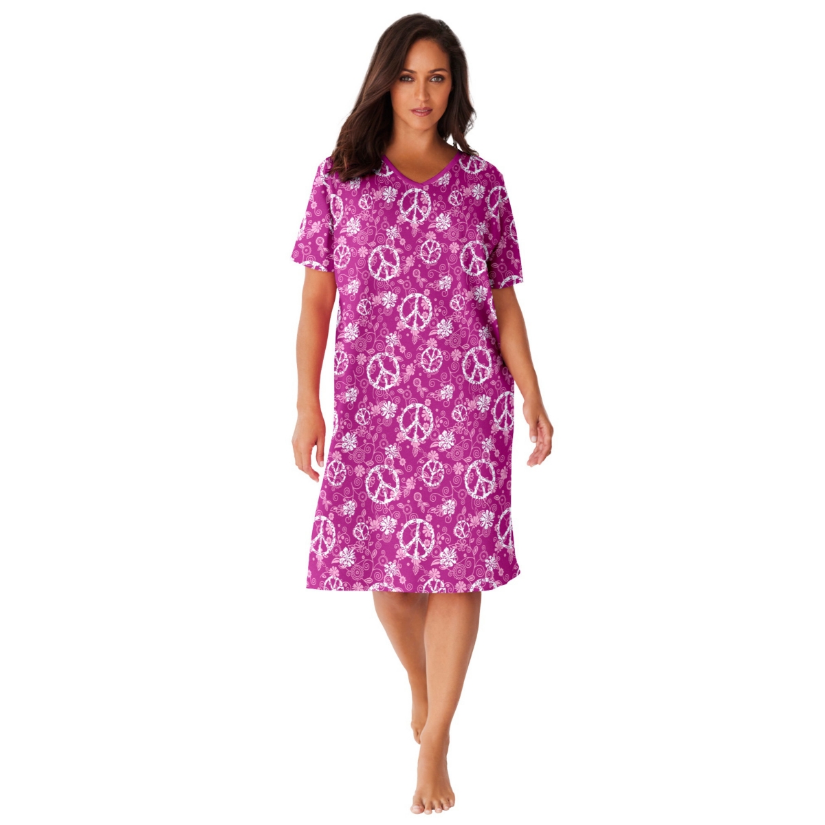 Click here for Dreams & Co. Womens Print Sleepshirt - Raspberry p... prices