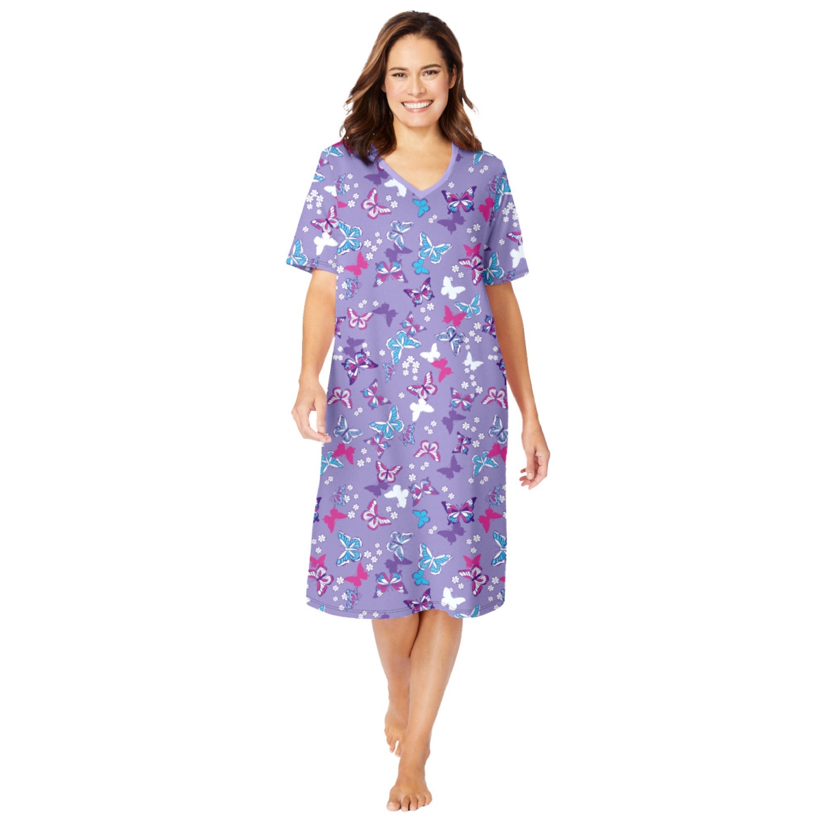 Click here for Dreams & Co. Womens Print Sleepshirt - Soft iris b... prices
