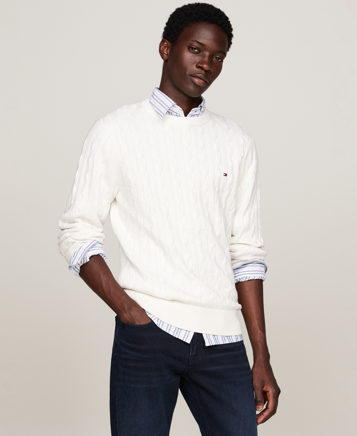 Click here for Tommy Hilfiger Mens Classic Cable Crewneck Sweater... prices