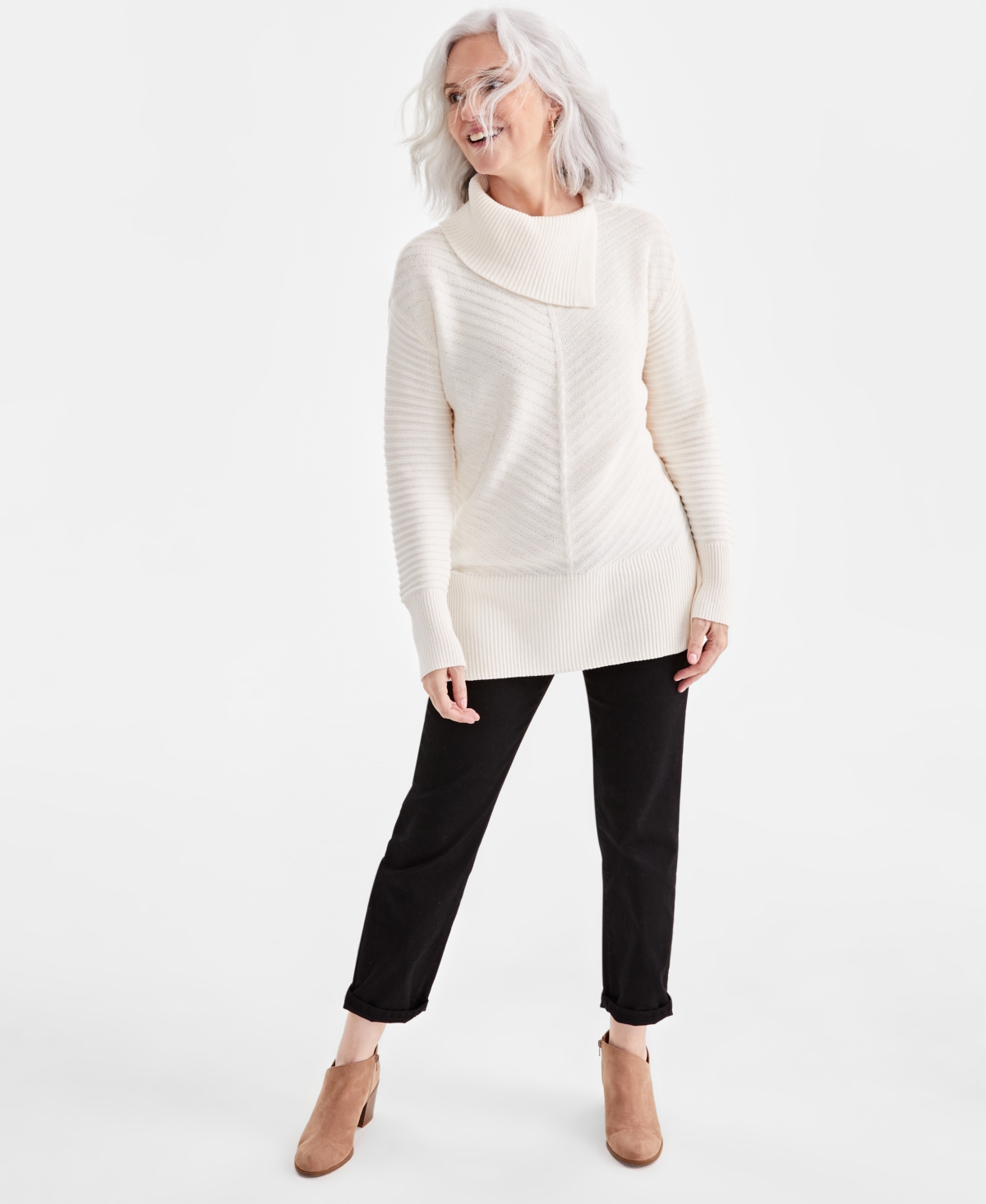 Click here for Style & Co Petite Envelope-Neck Side-Slit Tunic Sw... prices
