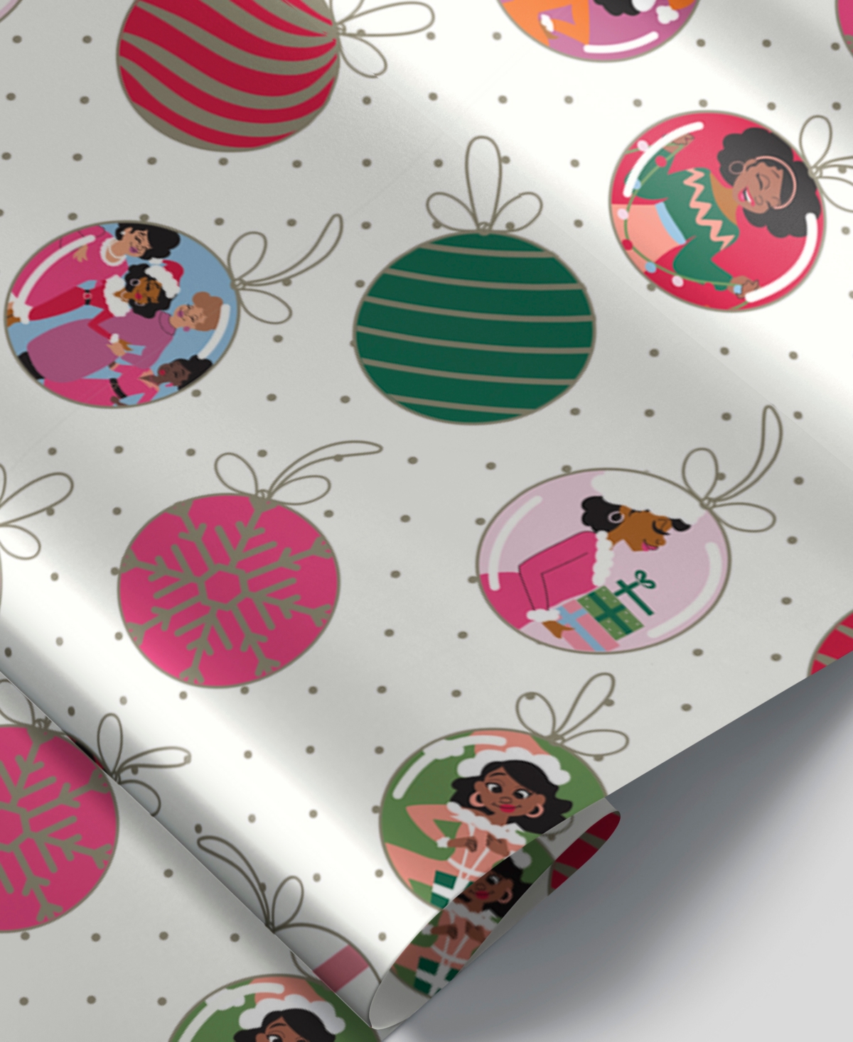 Click here for Black Paper Party White Holly Ornaments Gift Wrap... prices