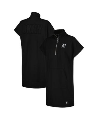 DKNY Women's Black Detroit Tigers Emily Quarter-Zip Sneaker Dress - Macy's