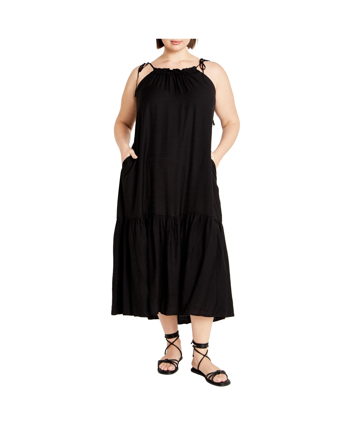 Click here for City Chic Plus Size Erica Maxi Dress - Black prices