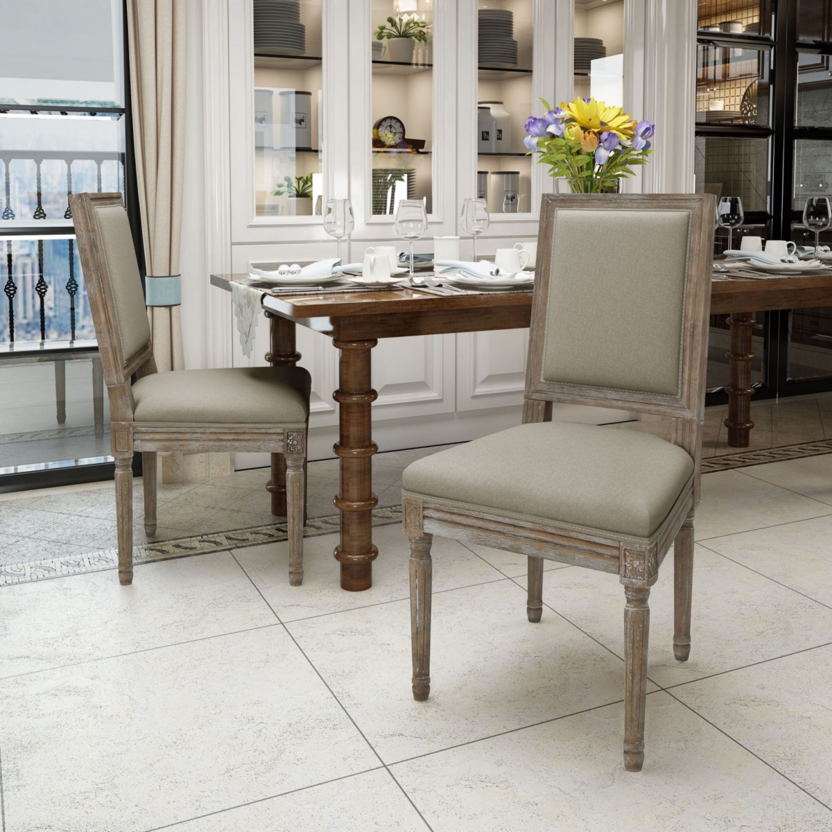 Click here for Streamdale Classic Weathered Dining Chairs With Mo... prices