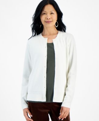 Style & Co® Women's Crewneck Button-Front Cozy Cardigan, Created for ...