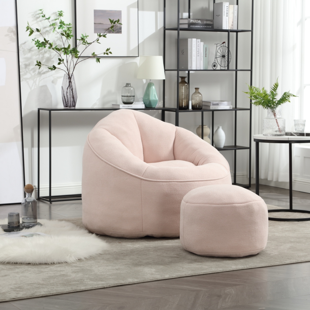 Click here for Simplie Fun Super Soft Foam Bean Bag Chair with Pa... prices