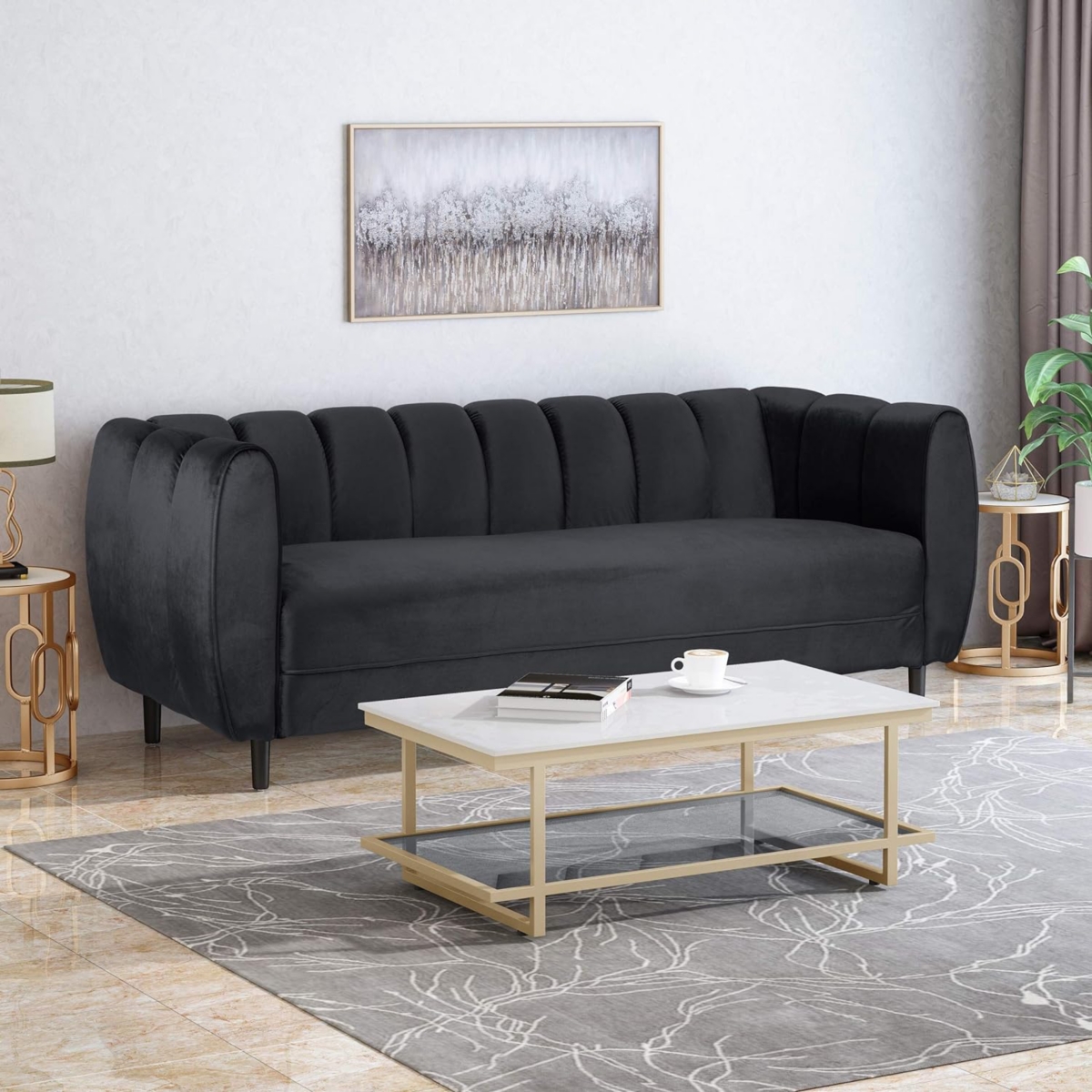 Click here for Streamdale Furniture Miranda Velvet Sofa: Modern G... prices