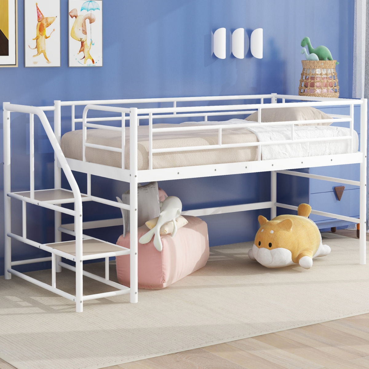 Click here for Streamdale Twin Loft Bed with Storage Stairs  Blac... prices