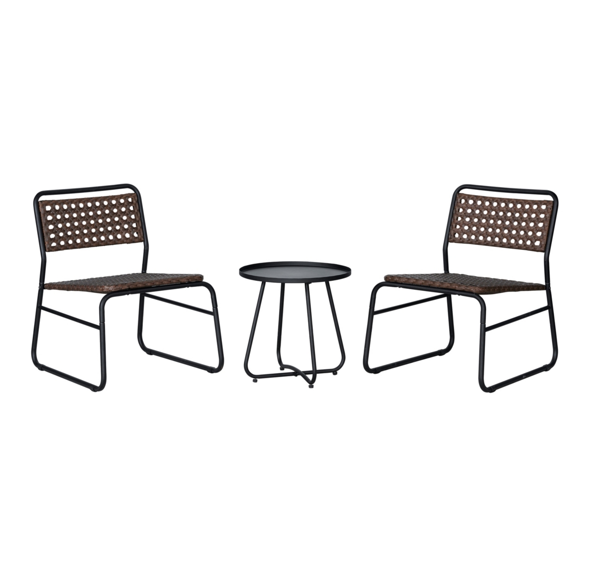 Click here for Freja 3-Piece Mid-Century Modern Faux Rattan Conve... prices
