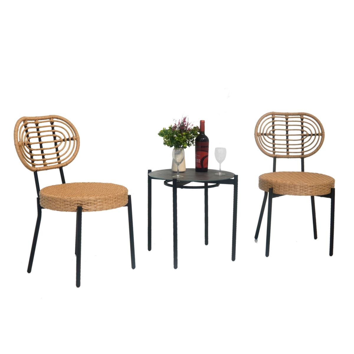 Click here for Streamdale 3-Piece Outdoor Wicker Bistro Set Durab... prices
