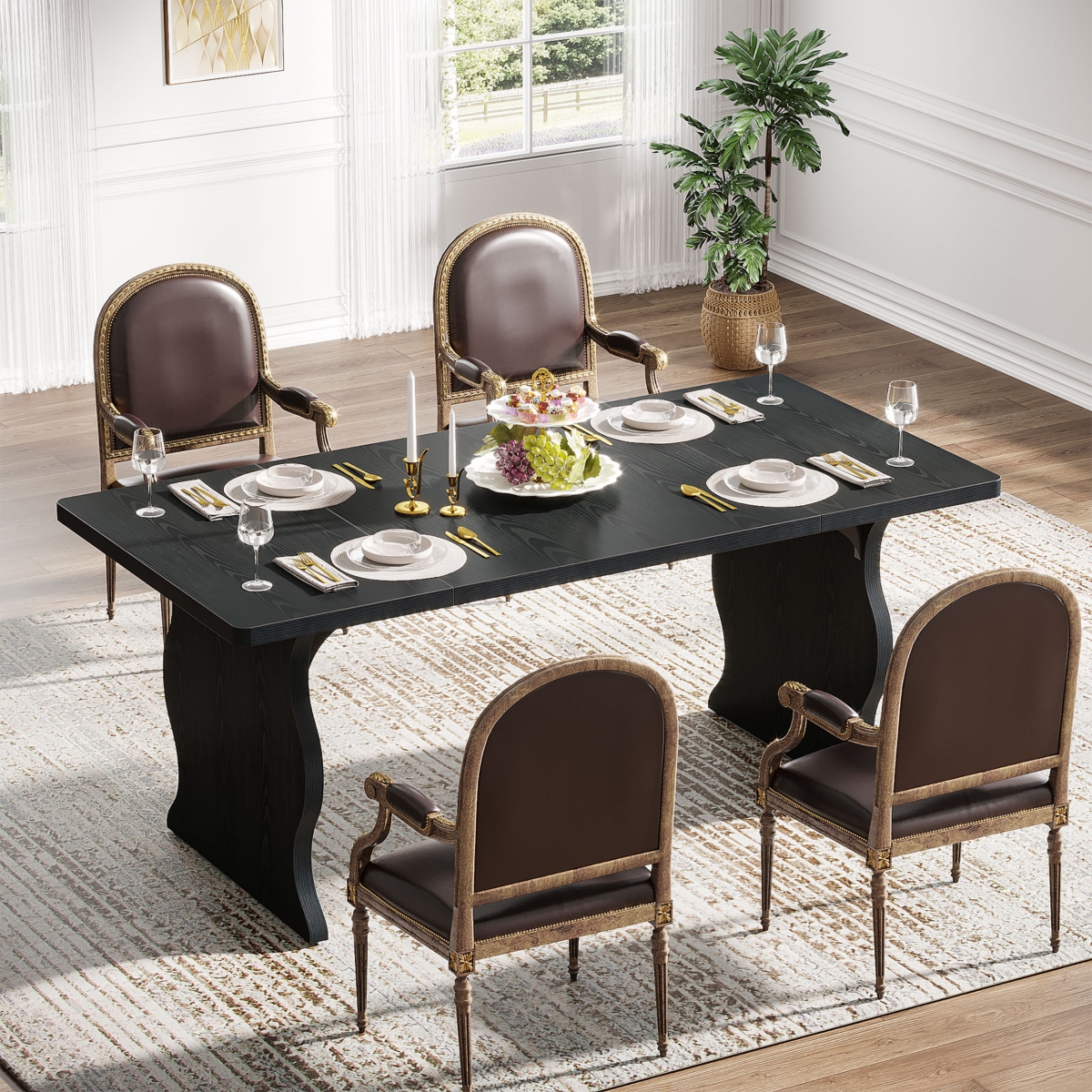 Click here for Tribesigns Modern Dining Table for 4-6  63-Inch Re... prices