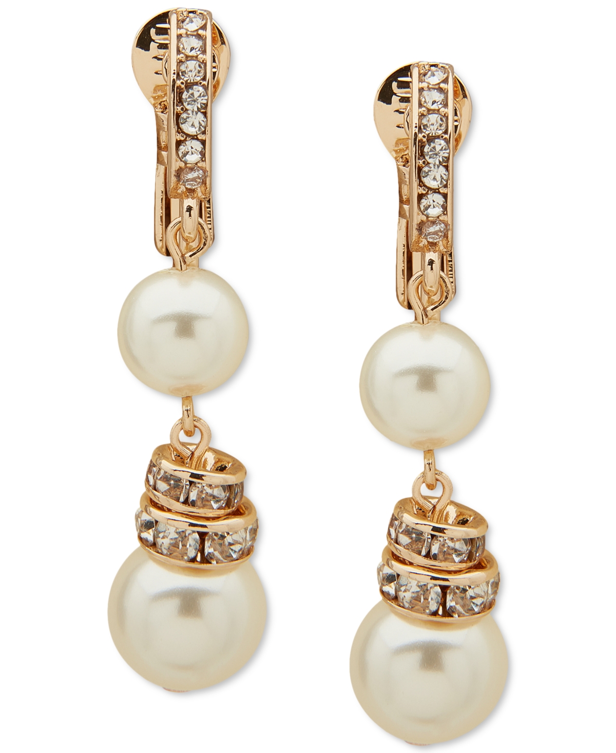 Click here for Anne Klein Imitation Pearl Snowman Drop Clip On Ea... prices