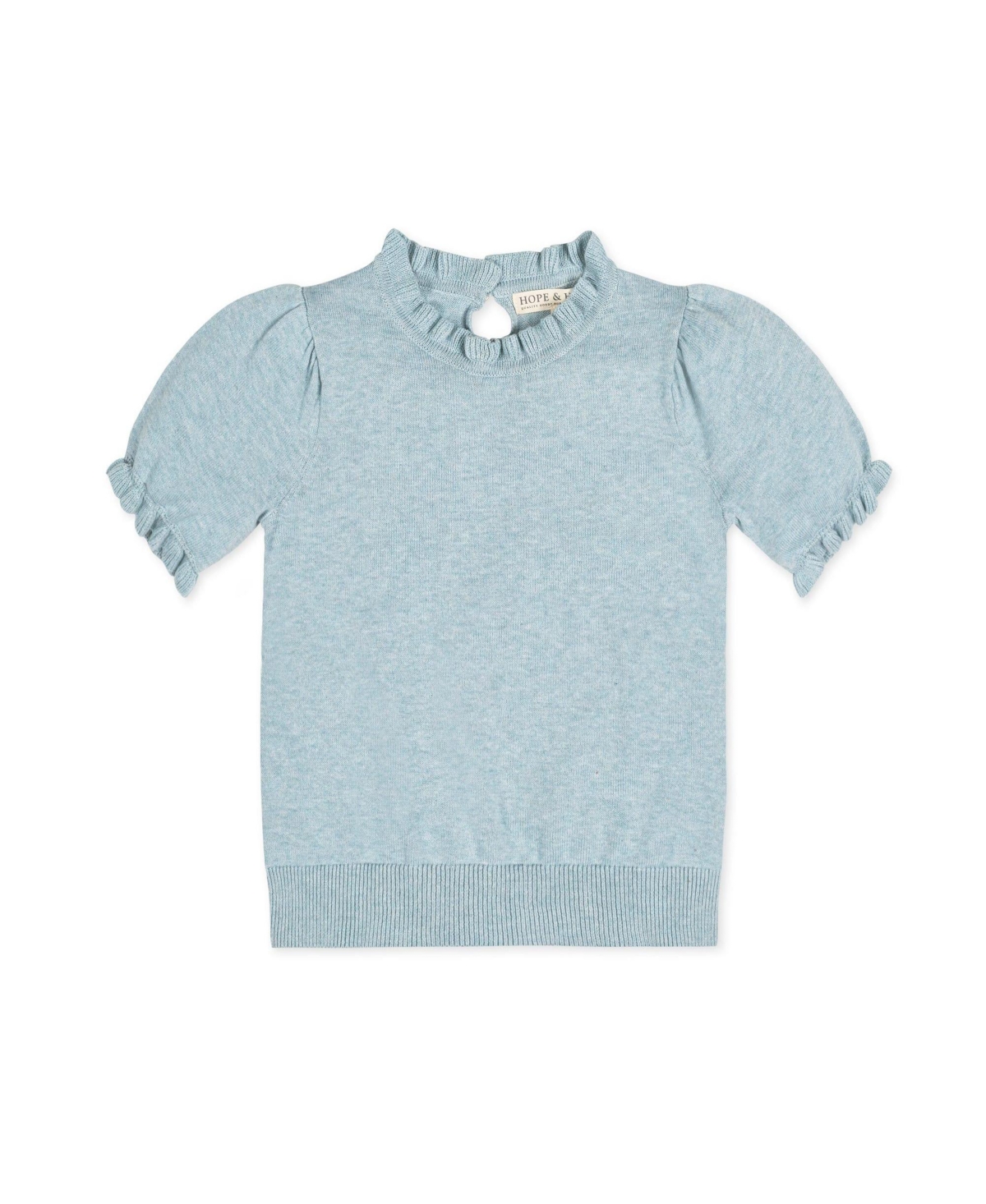 Click here for Hope & Henry Baby Girls Puff Sleeve Ruffle Edge Sw... prices