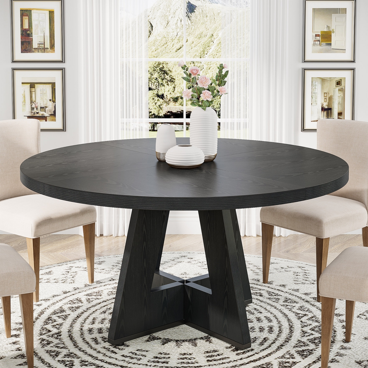 Click here for Tribesigns Round Dining Table Wood Kitchen Table... prices