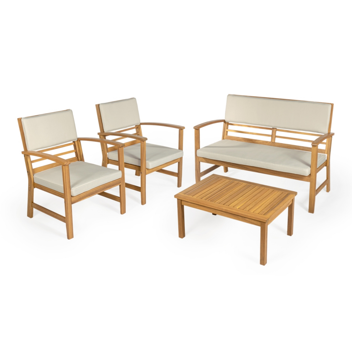 Click here for Jonathan Y Barclay 4-Piece Modern Coastal Acacia W... prices