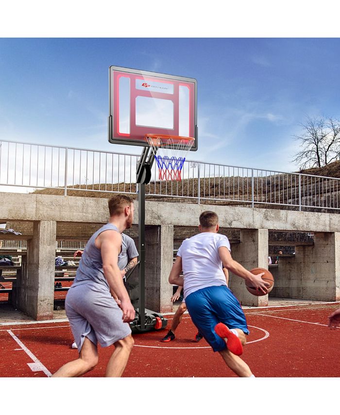 SKONYON Basketball Hoop with 5-10 Feet Adjustable Height for Indoor ...