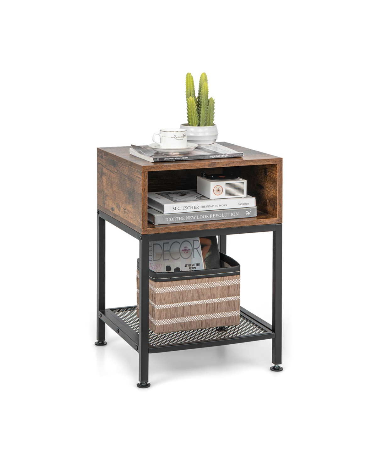 Click here for Sugift Industrial Nightstand End Side Table with M... prices