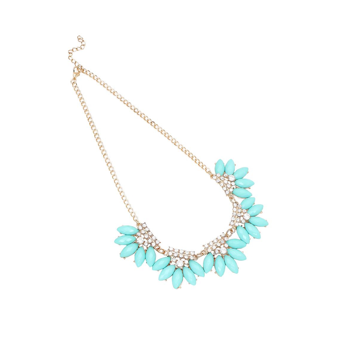 Click here for Sohi Womens Flora Statement Necklace - Blue prices