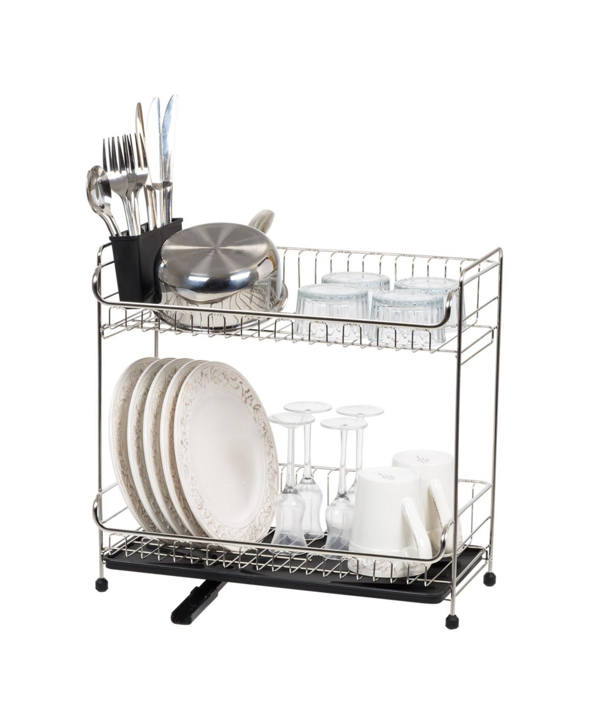 Click here for Iris Usa 2-tier Slim-sized Dish Rack with Drain Sp... prices
