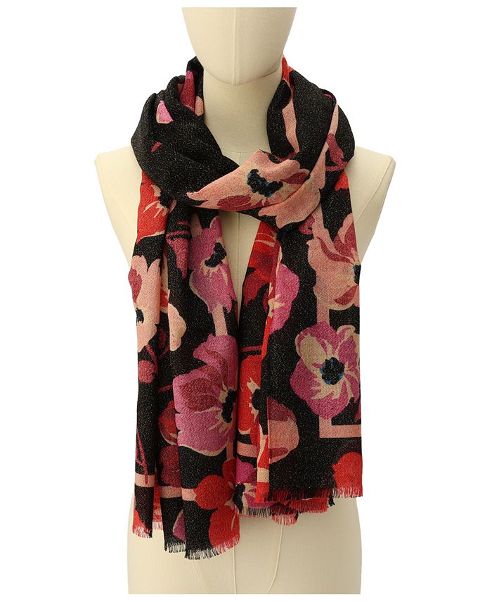 kate spade new york Women's Fall Poppies Wool Oblong Scarf - Macy's