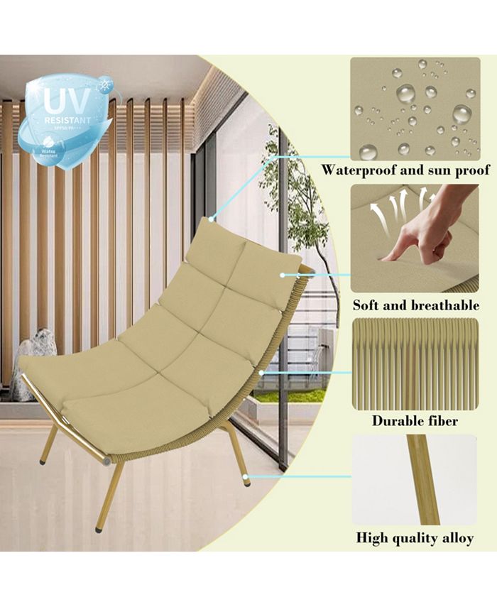 Simplie Fun Elegant Chaise Lounge with Table for Indoor/Outdoor ...