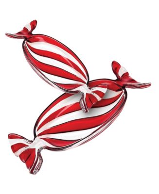Godinger Red Peppermint Wrapper Trays, Set of 2 - Macy's
