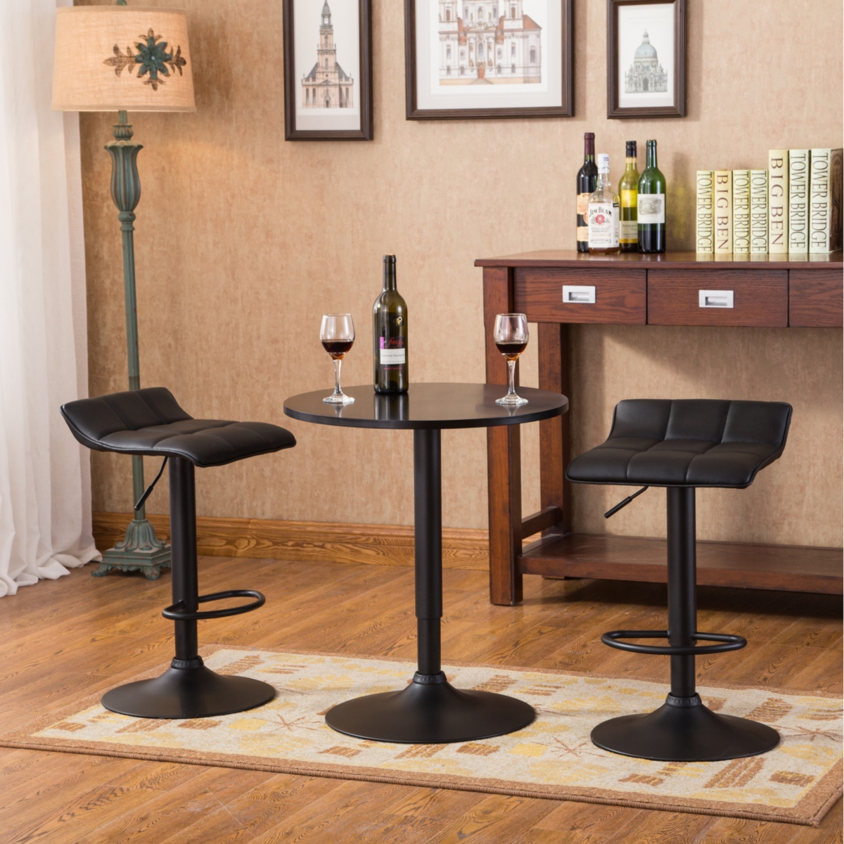 Click here for Streamdale Furniture Belham Black Round Top Adjust... prices