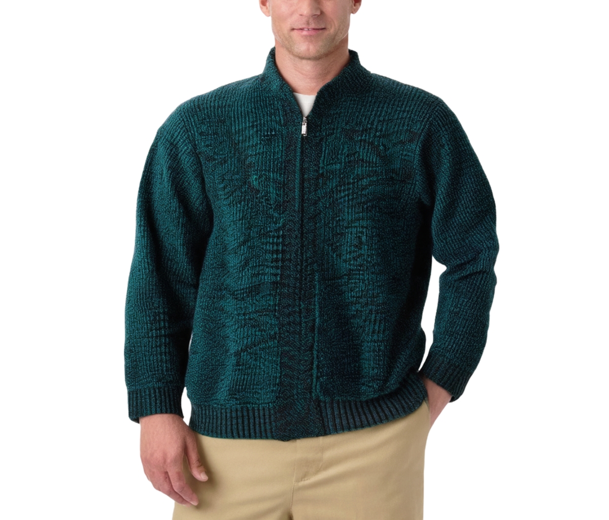 Click here for KingSize Big & Tall Shaker Knit Zip-Front Cardigan... prices