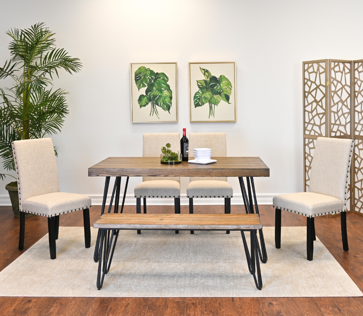 Click here for Streamdale Amisos 6-Piece Dining Set Hairpin Table... prices