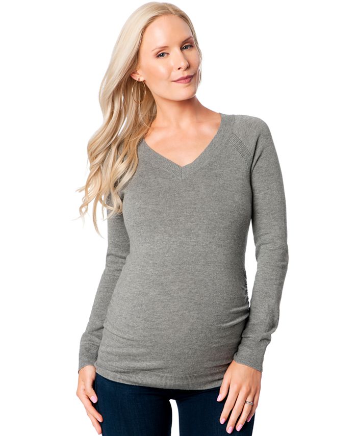 Motherhood Maternity Ruched V-Neck Sweater - Macy's