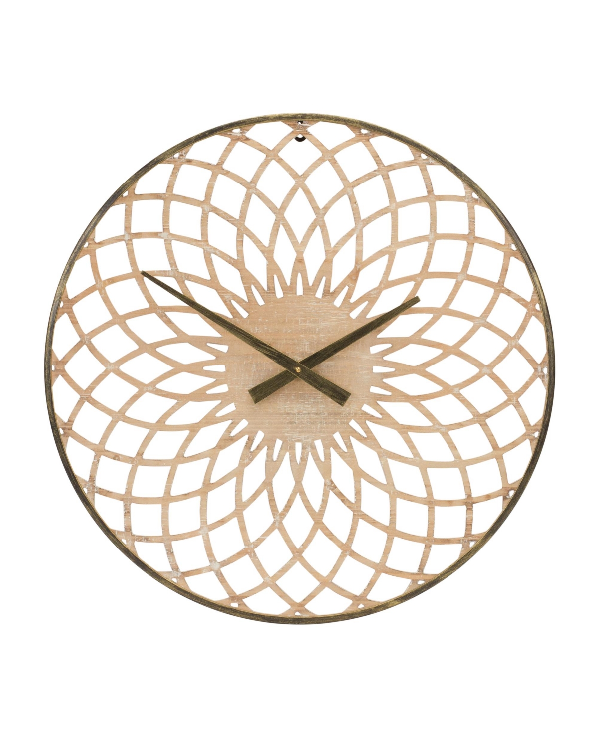 Click here for Slickblue Round Lattice Wood Wall Clock Stylish Ho... prices