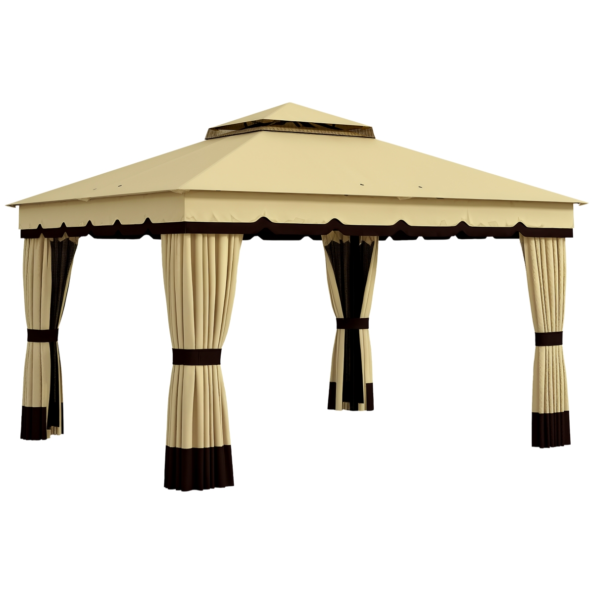 Click here for Outsunny 10 x 12 Double Roof Outdoor Gazebo with N... prices