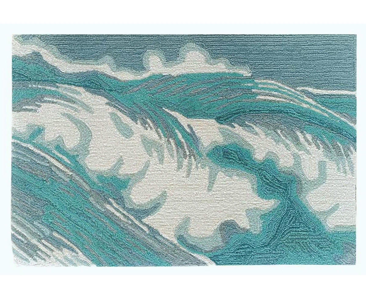 Click here for Liora Manne Capri Wave 2x3 Area Rug - Aqua prices