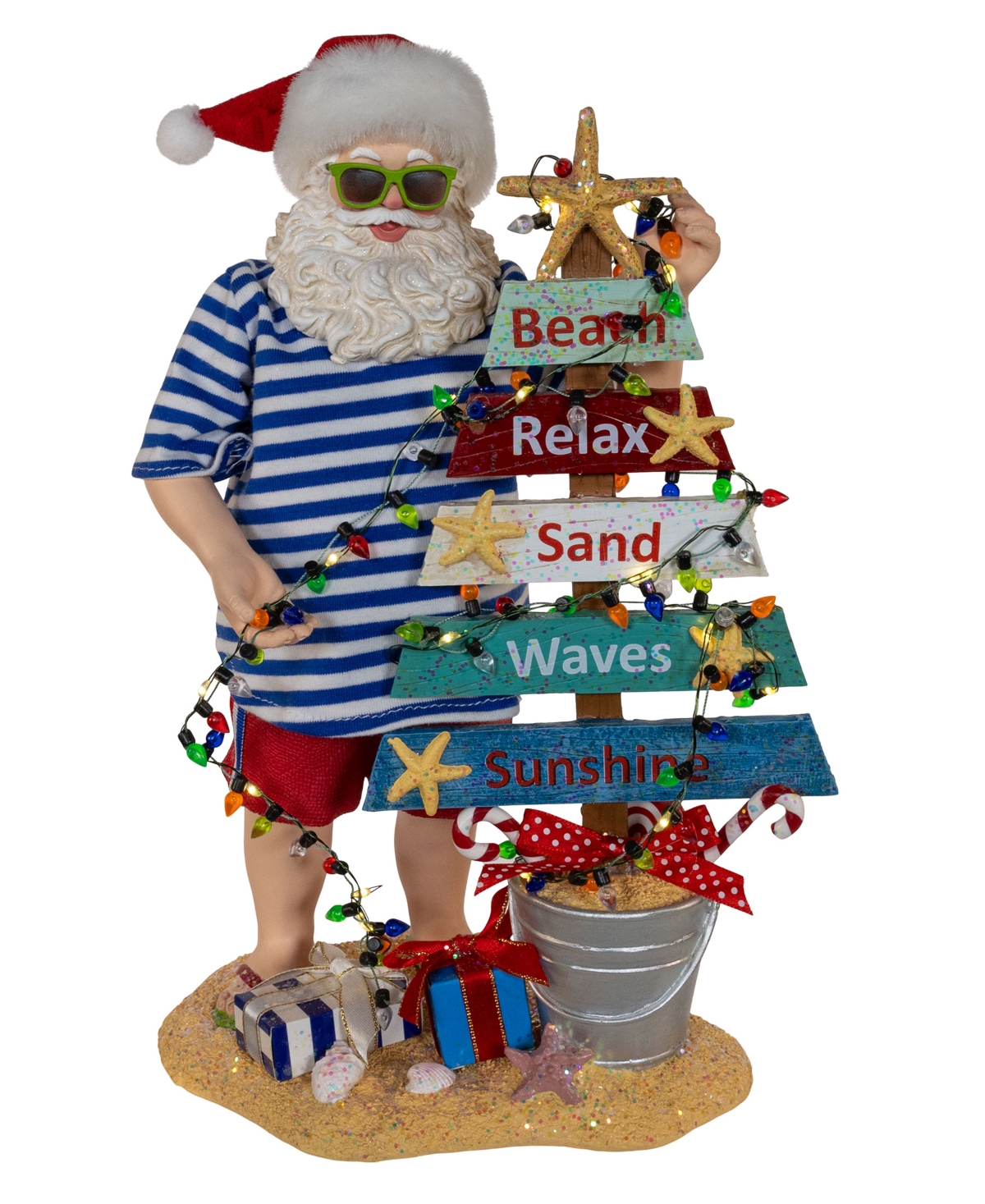Click here for Kurt Adler 10.5-Inch Fabriche Beach Santa with Lig... prices