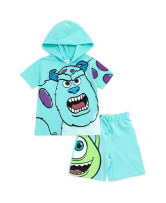 Monsters Inc. Boys Hooded T-Shirt and French Terry Shorts Outfit Set ...