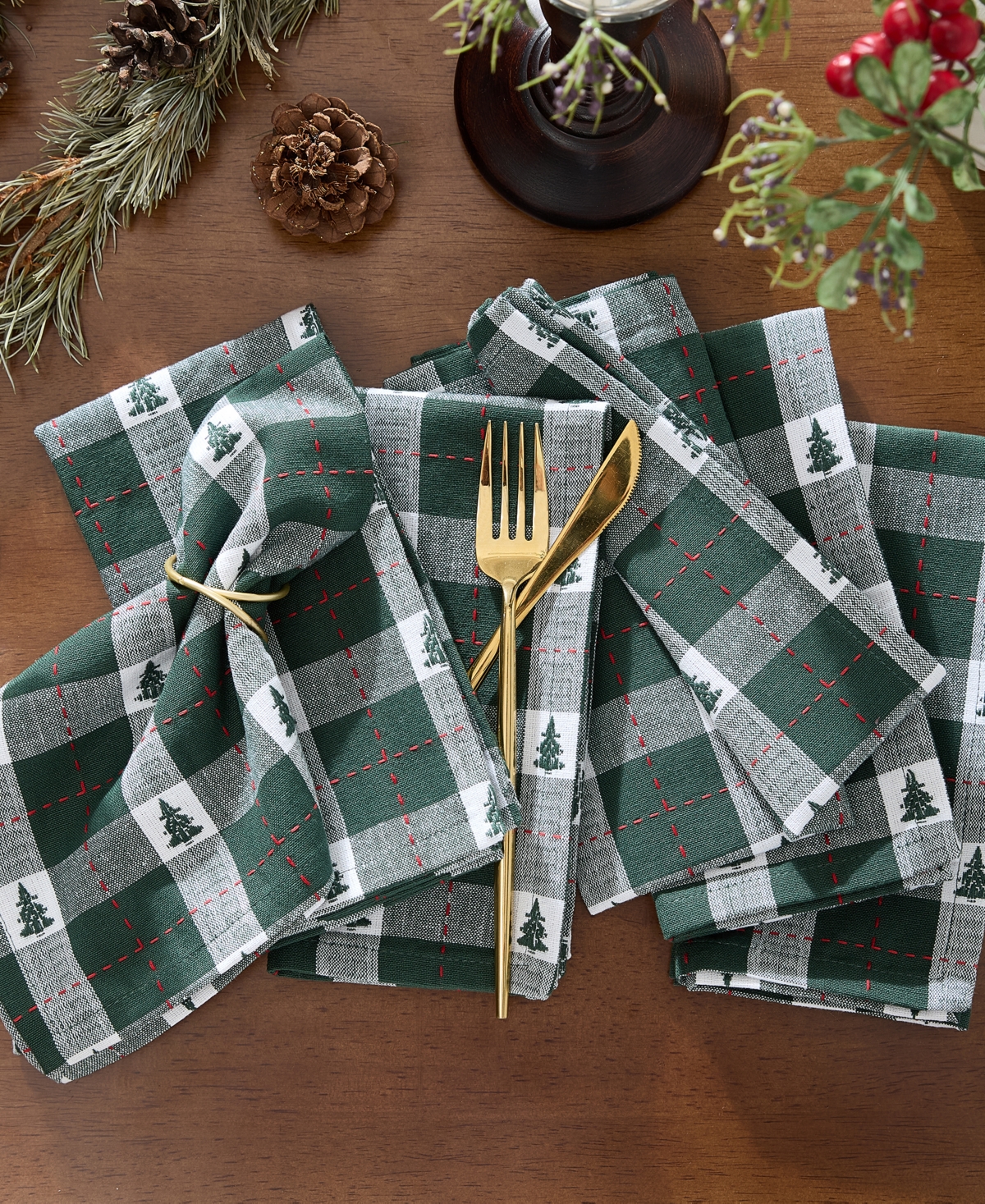 Click here for Elrene Sherwood Tree Dobby Cotton Napkins 17x 17... prices