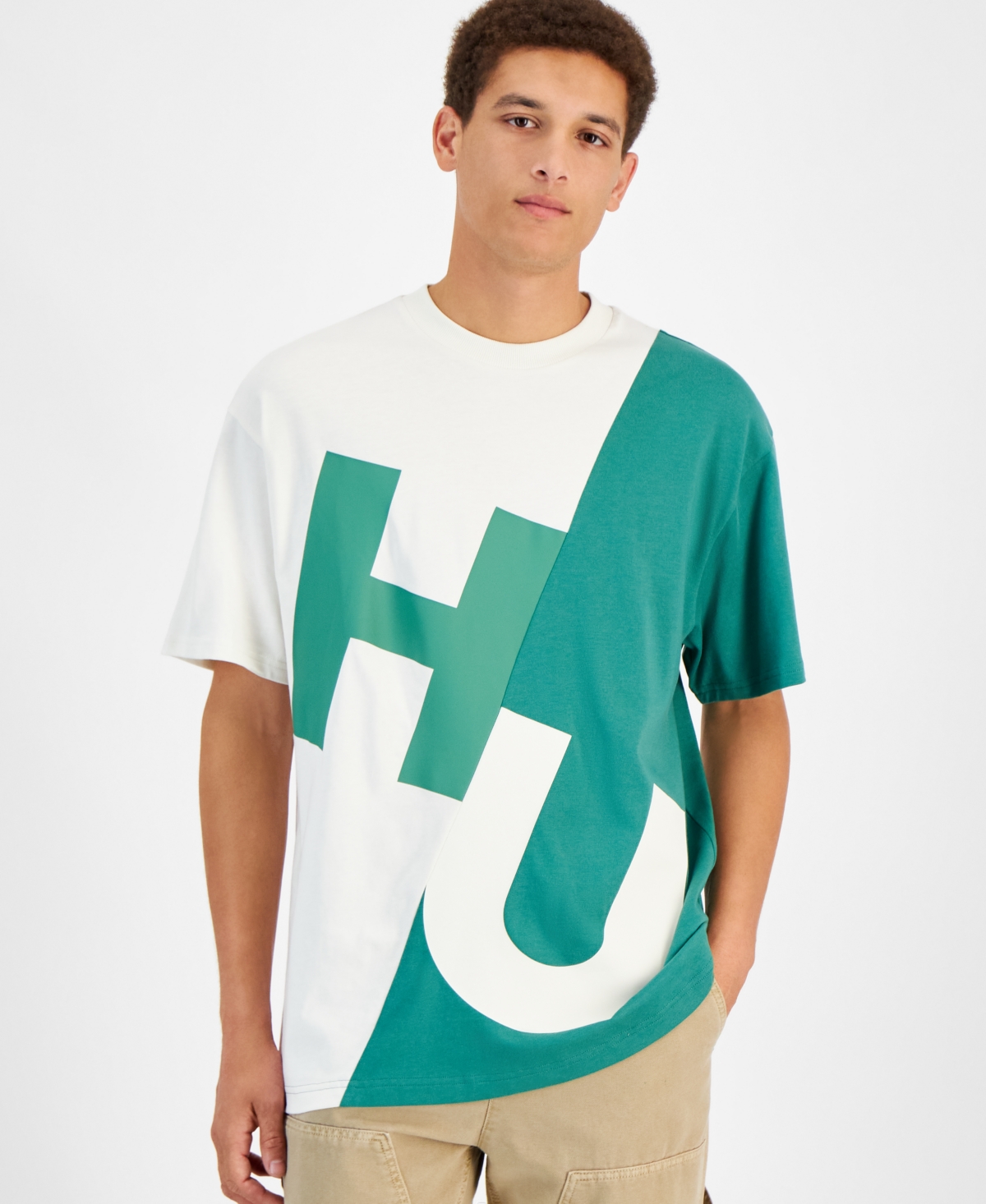 Click here for Hugo by Hugo Boss Mens Loose-Fit Colorblocked Logo... prices