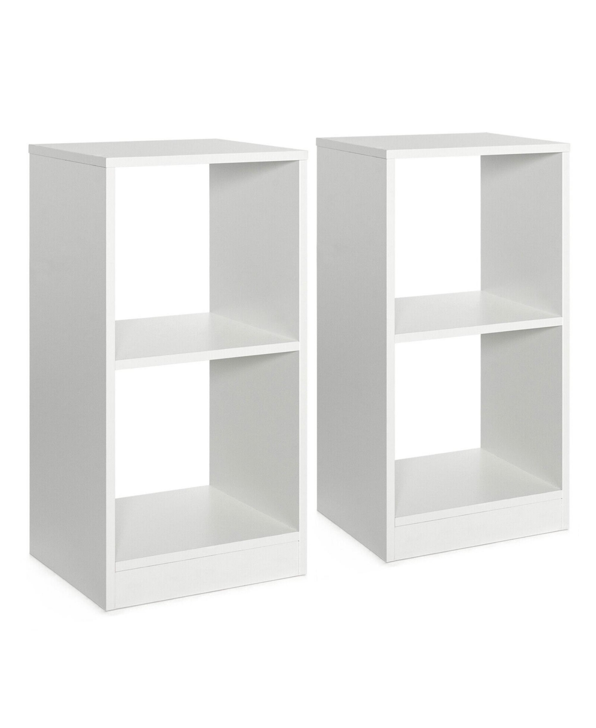 Click here for Gymax 2 Pcs Bookshelf 2-Tier Open Wood Display Org... prices