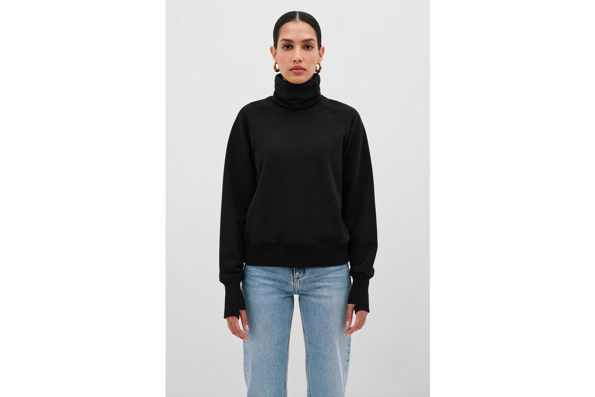 Click here for Marcella Womens Downing Turtleneck Sweatshirt - Bl... prices