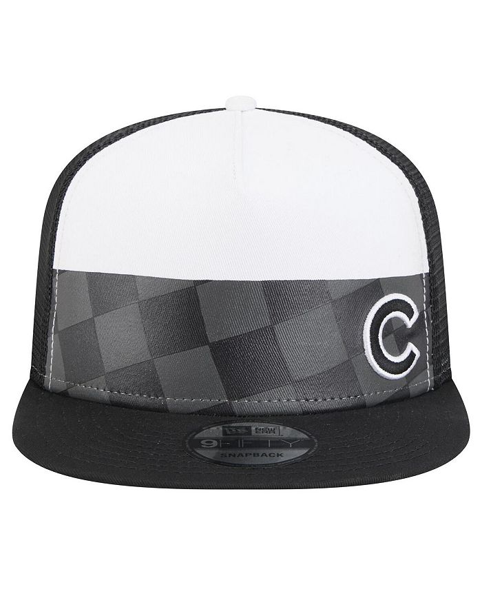 New Era Men's Black Chicago Cubs Checkmate Trucker 9FIFTY Snapback Hat ...